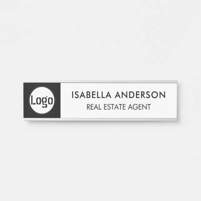 Custom Logo Executive Black Professional Door Sign | Zazzle