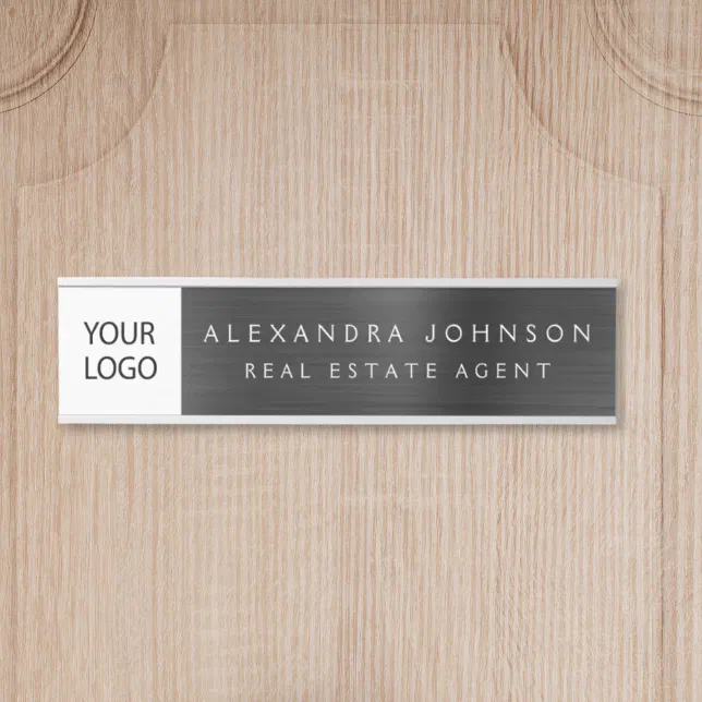 Custom Logo Executive Black Professional Door Sign | Zazzle