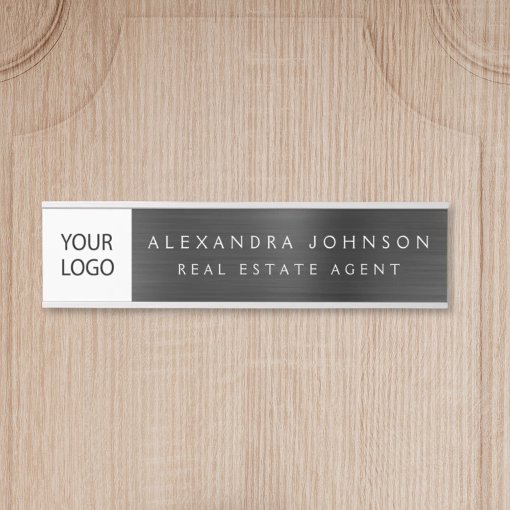 Custom Logo Executive Black Professional Door Sign | Zazzle