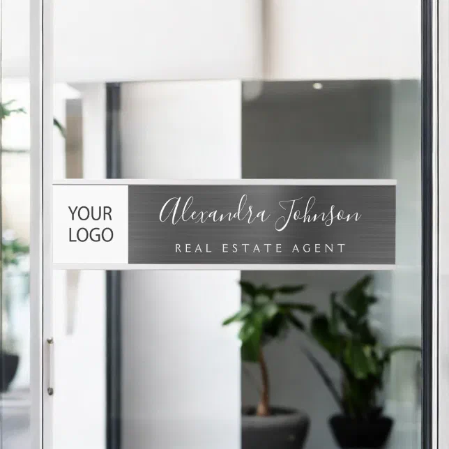 Custom Logo Executive Black Professional Door Sign | Zazzle