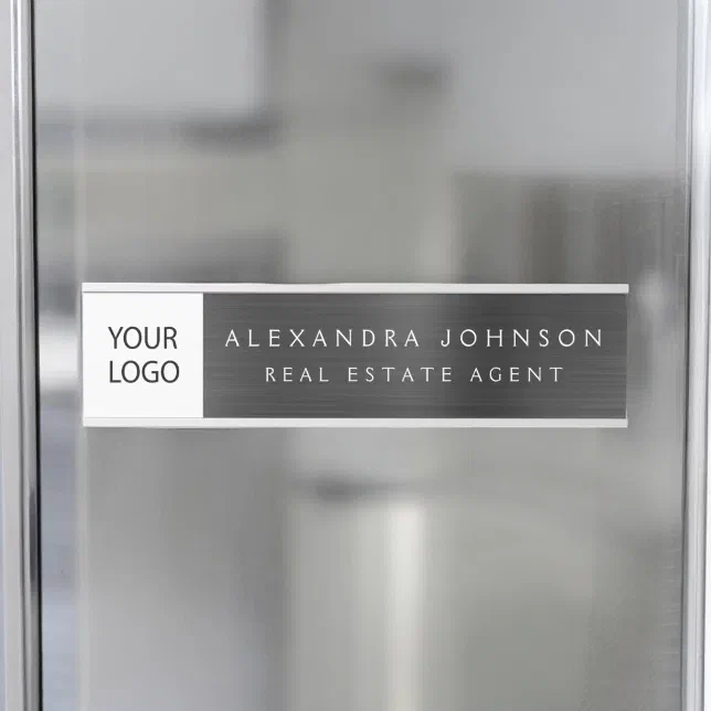 Custom Logo Executive Black Professional Door Sign | Zazzle
