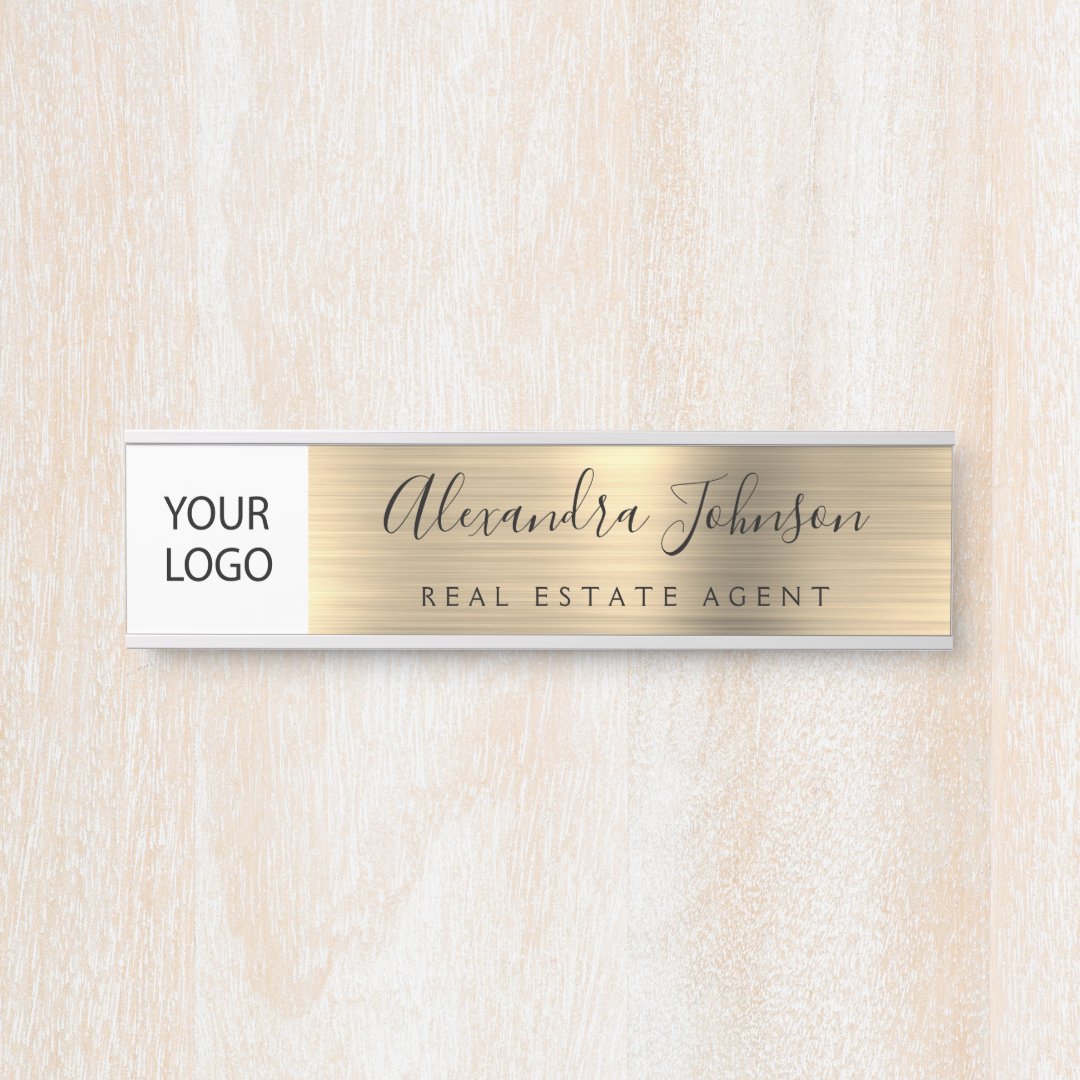 Custom Logo Executive Gold Professional Door Sign | Zazzle
