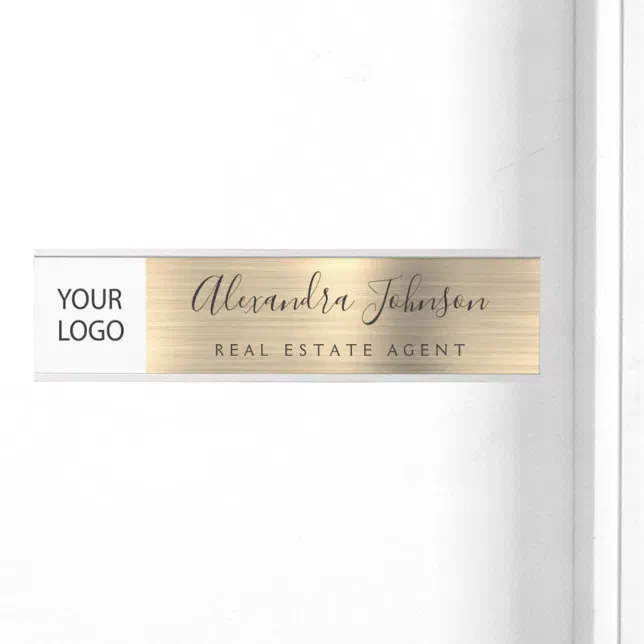 Custom Logo Executive Gold Professional Door Sign | Zazzle