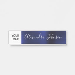 Custom Logo Executive Navy Blue Professional Door Sign | Zazzle