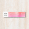 Custom Logo Executive Orange Pink Professional Door Sign | Zazzle