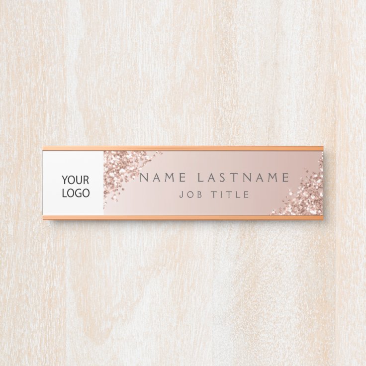 Custom Logo Executive Rose Gold Professional Door Sign | Zazzle
