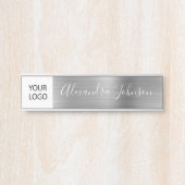 Custom Logo Executive Silver Professional Door Sign | Zazzle