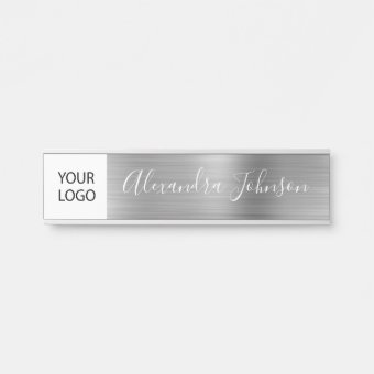 Custom Logo Executive Silver Professional Door Sign | Zazzle