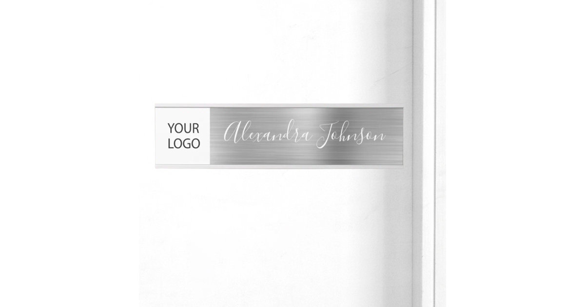 Custom Logo Executive Silver Professional Door Sign | Zazzle