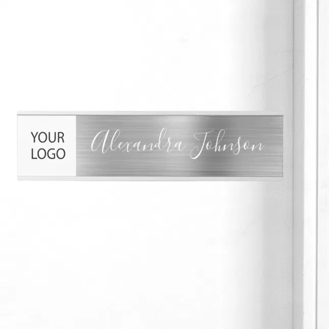 Custom Logo Executive Silver Professional Door Sign | Zazzle