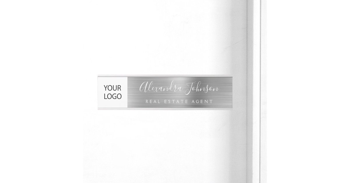 Custom Logo Executive Silver Professional Door Sign | Zazzle