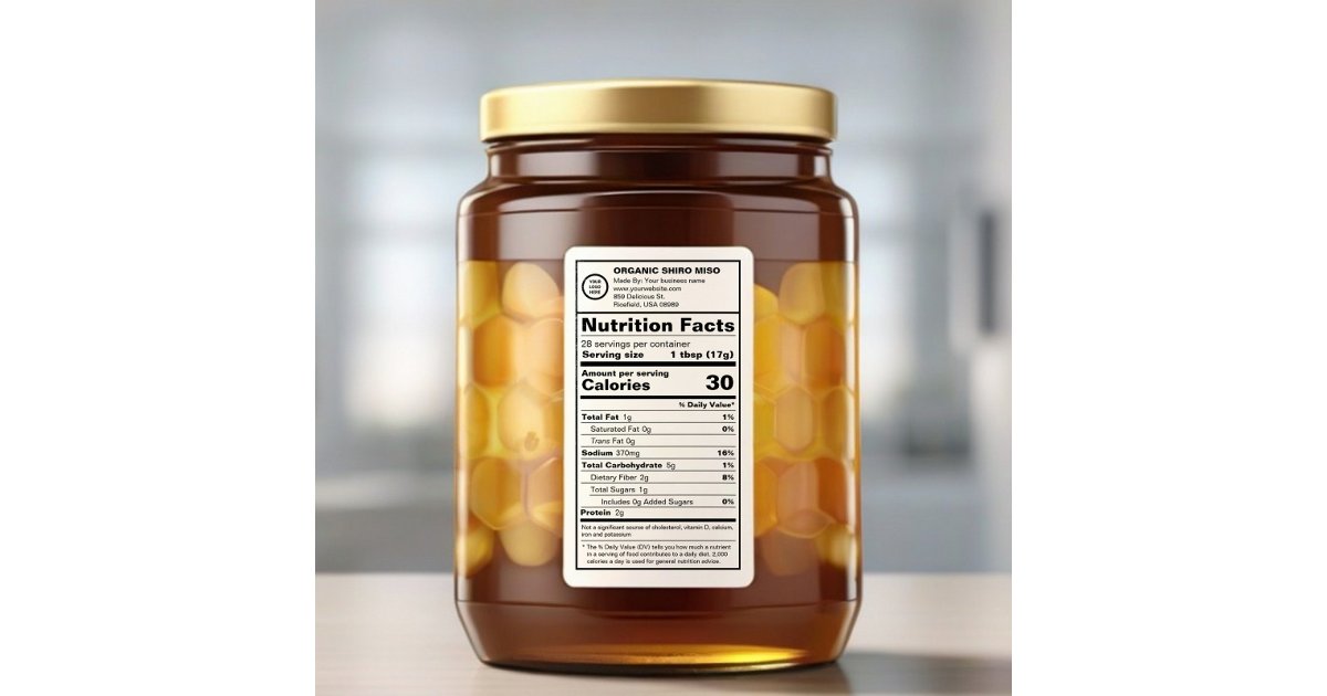 Custom Logo FDA Compliant Nutrition Food Label | Zazzle