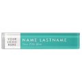 Custom Logo Fresh Turquoise Blue White Desk Name Plate | Zazzle
