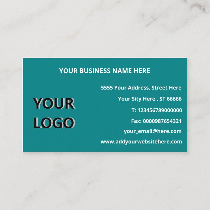 Custom Logo Full Contact Information Professional Business Card ...