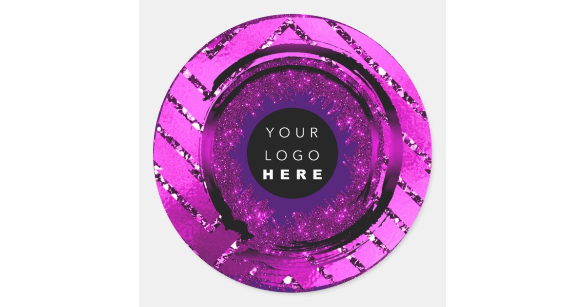 Custom Logo Glitter Purple Tester Sample Container Classic Round ...