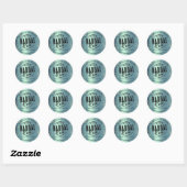 Custom Logo Gold Confetti Promotional Green Classic Round Sticker | Zazzle