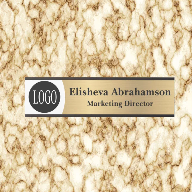 Custom Logo Gold Office Door Sign Signs Name Plate | Zazzle