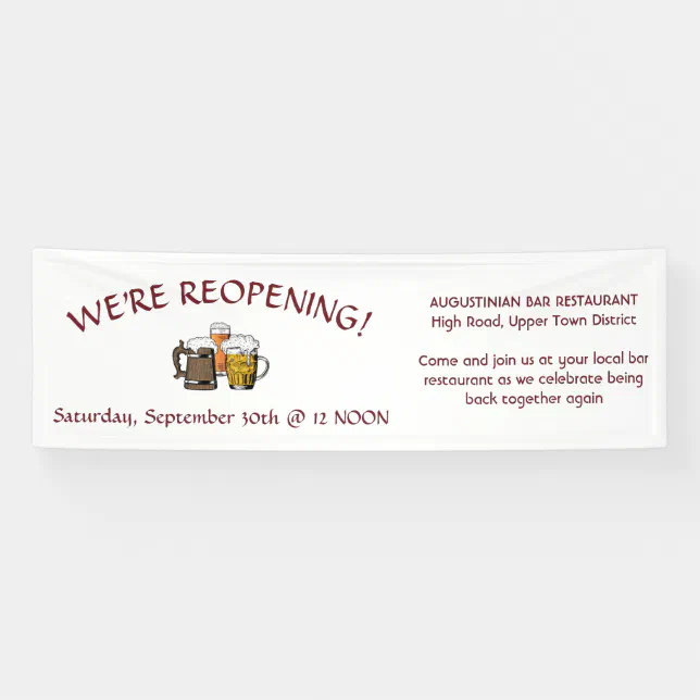 Custom Logo GRAND REOPENING Banner | Zazzle