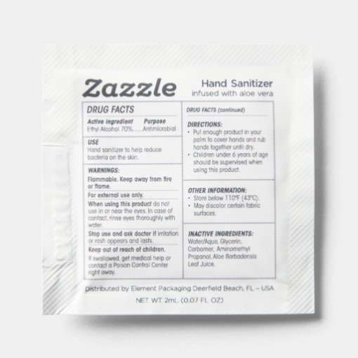 Custom Logo Hand Sanitizer Packet | Zazzle