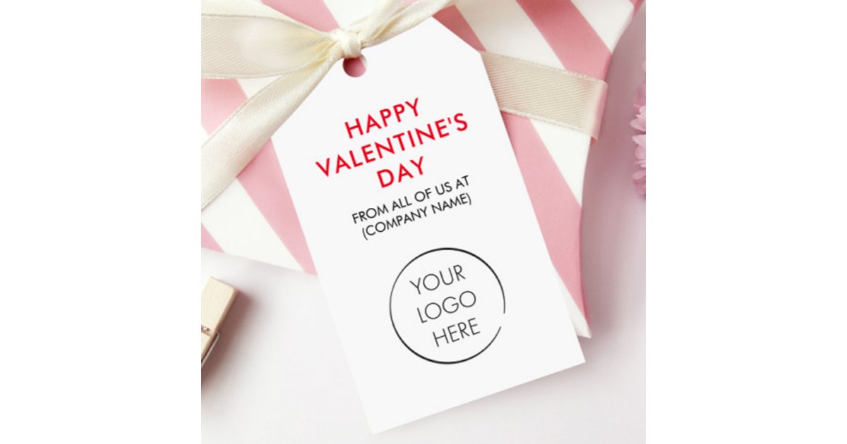 Custom Logo Hang Tag, Happy Valentine's Day Gift Tags | Zazzle