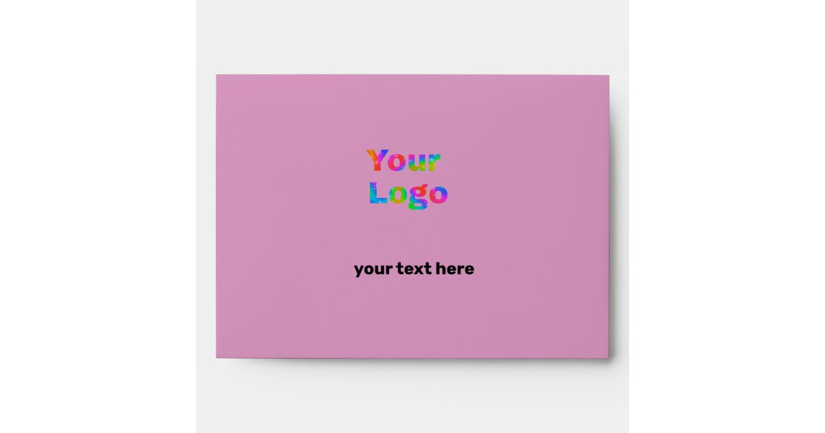 custom logo here add your website add your text en envelope | Zazzle