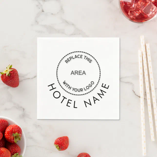 Custom Logo Hotel Name Any Color Text Napkins | Zazzle