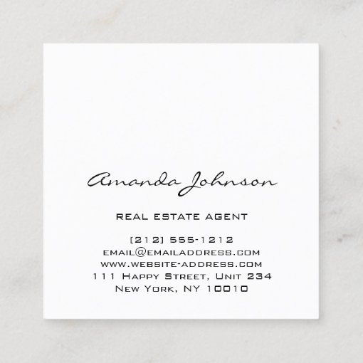 Custom Logo House Real Estate Agent Gold Black Square Business Card ...
