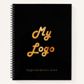 Custom logo image business black gold notebook | Zazzle