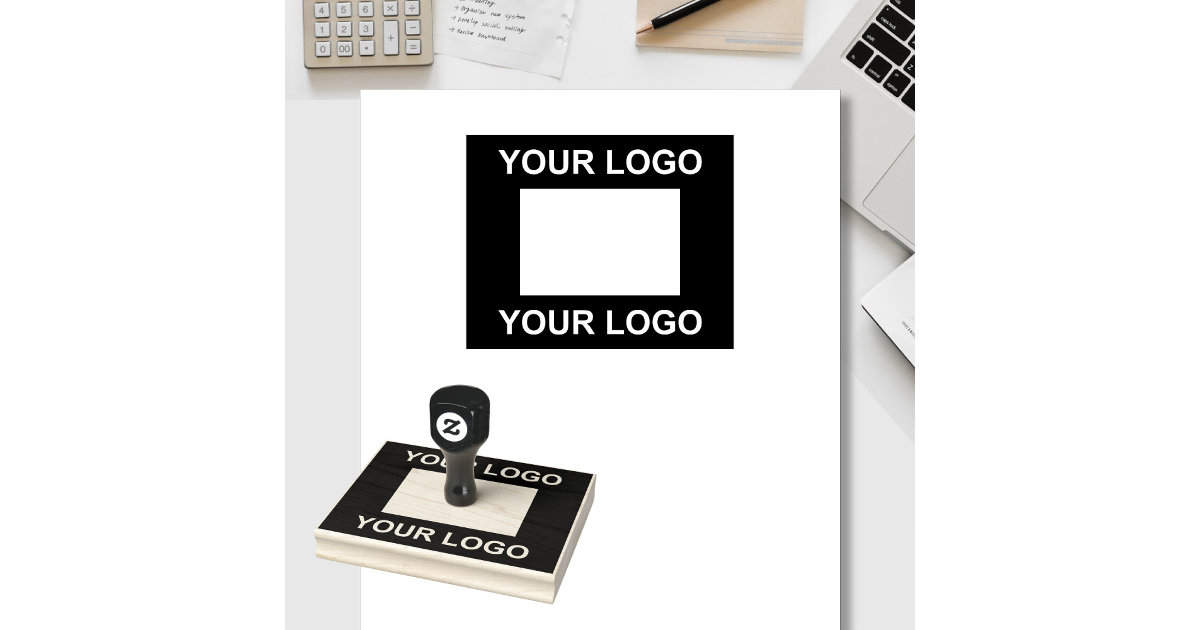 Custom Logo Image Large Rubber Stamp | Zazzle