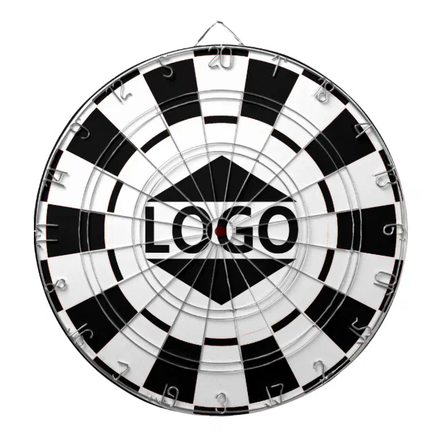 Custom Logo Image on Black and White Dart Board | Zazzle