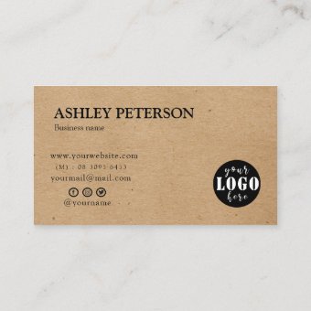 custom logo kraft paper Business Card | Zazzle