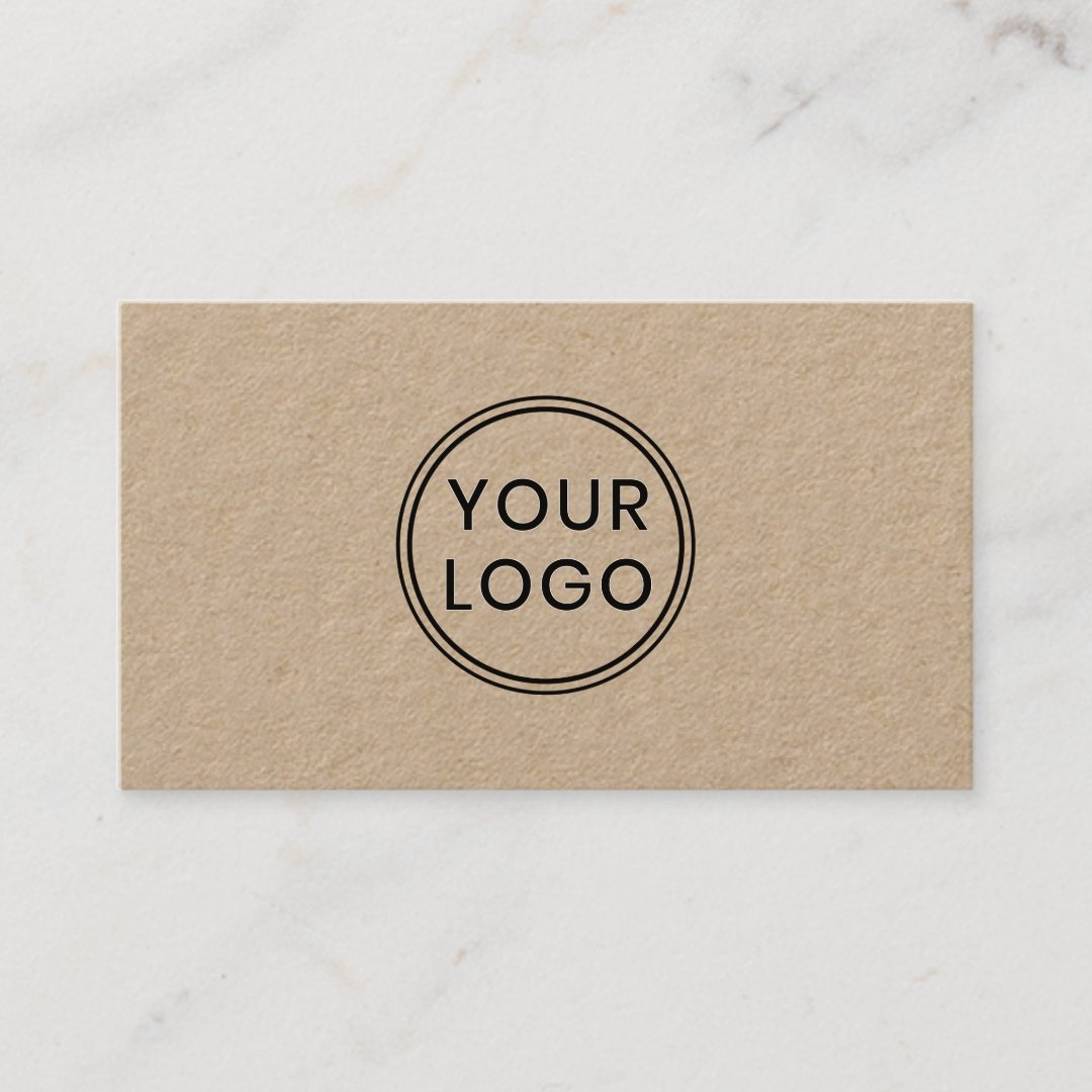 Custom logo Kraft paper business cards | Zazzle