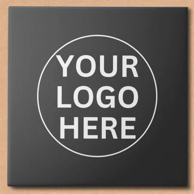 Custom Logo l Professional Promotional Gray Ceramic Tile | Zazzle