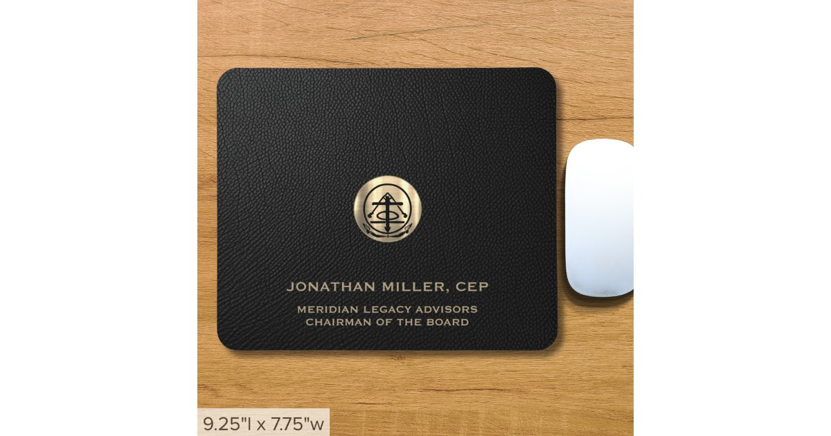Custom Logo Leather Print Mouse Pad | Zazzle