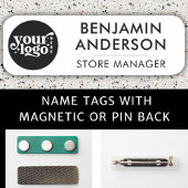 Custom Logo Magnetic Employee Name Tag | Zazzle