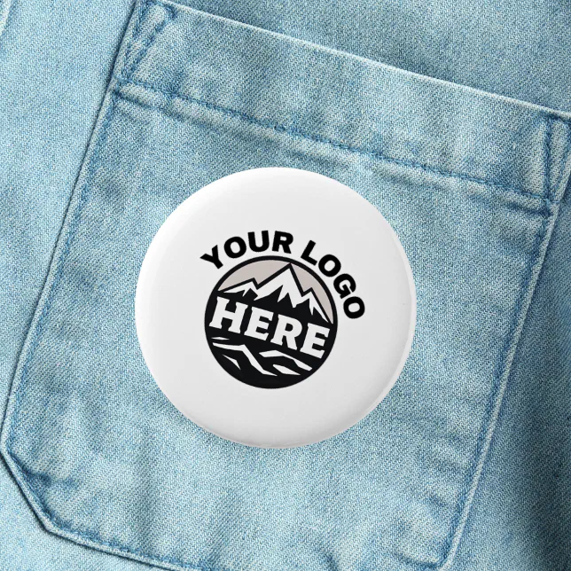 Custom Logo Minimalist Modern Corporate Button | Zazzle