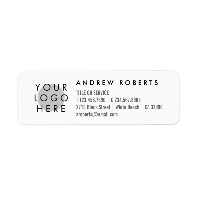 Custom Logo Minimalistic Business Info Labels | Zazzle