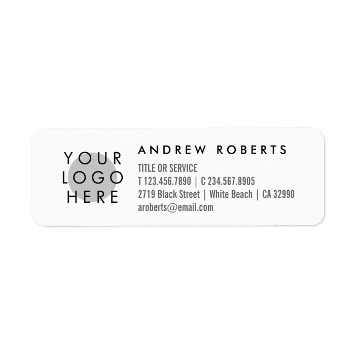 Custom Logo Minimalistic Business Info Labels | Zazzle.com