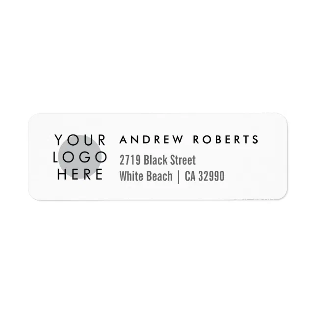 Custom Logo Minimalistic Return Address Labels | Zazzle