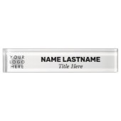 Custom Logo Modern Bold Name Title Simple White Desk Name Plate | Zazzle