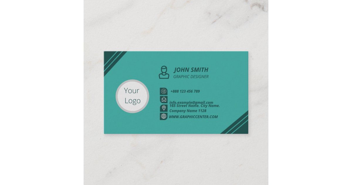 Custom logo modern business card | Zazzle