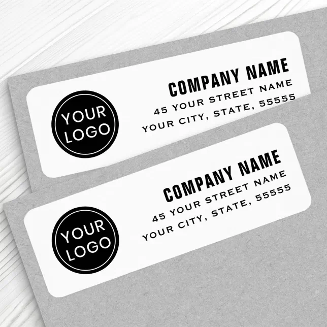 Custom logo modern business return address label | Zazzle