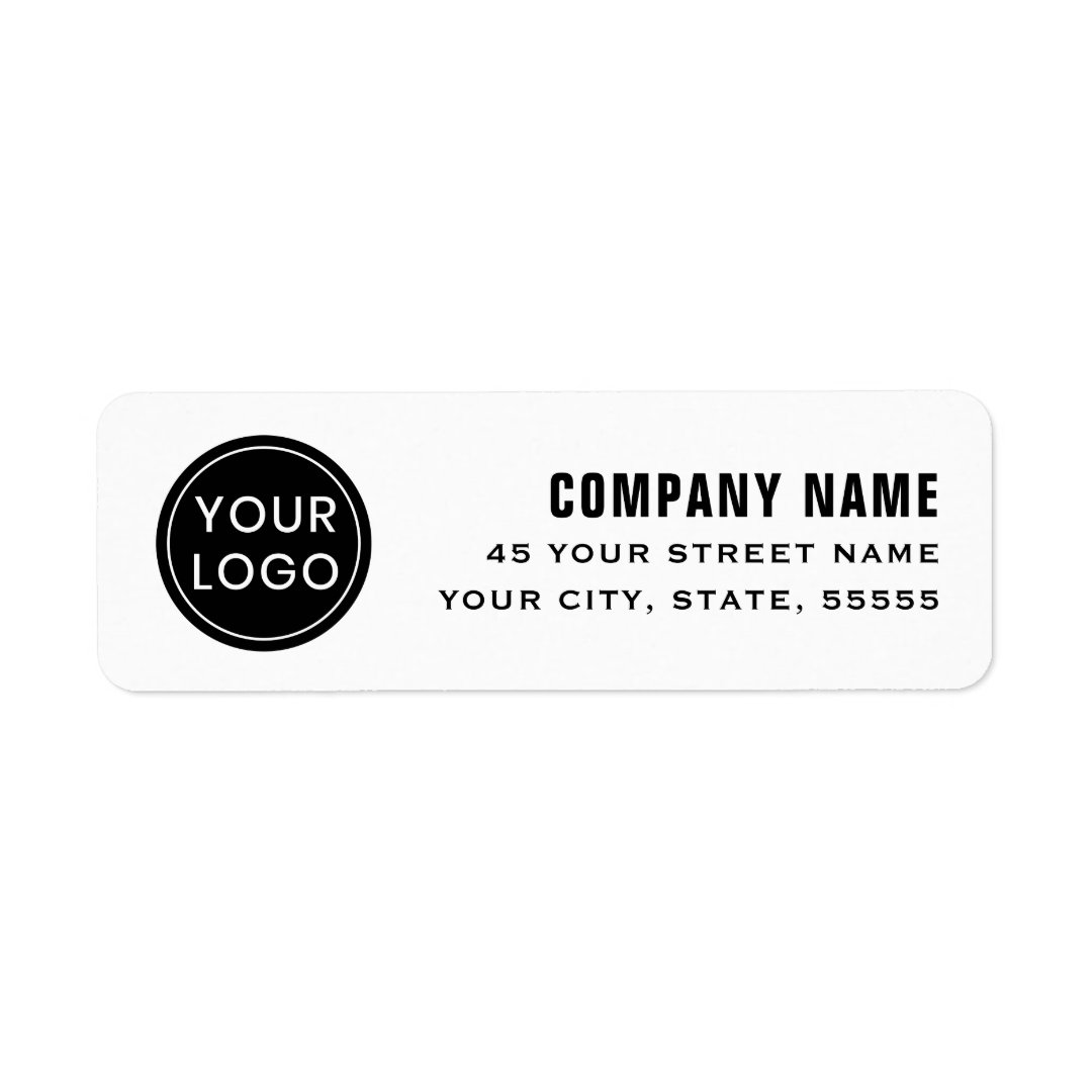 Custom logo modern business return address label | Zazzle