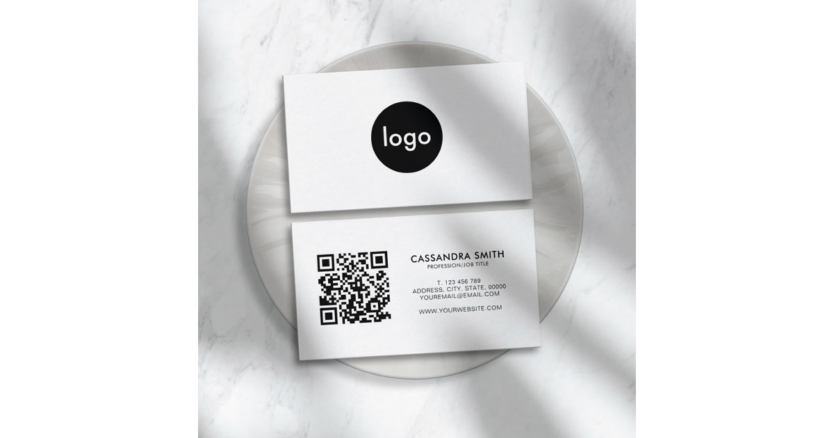Custom Logo Modern Minimalist Business Card | Zazzle