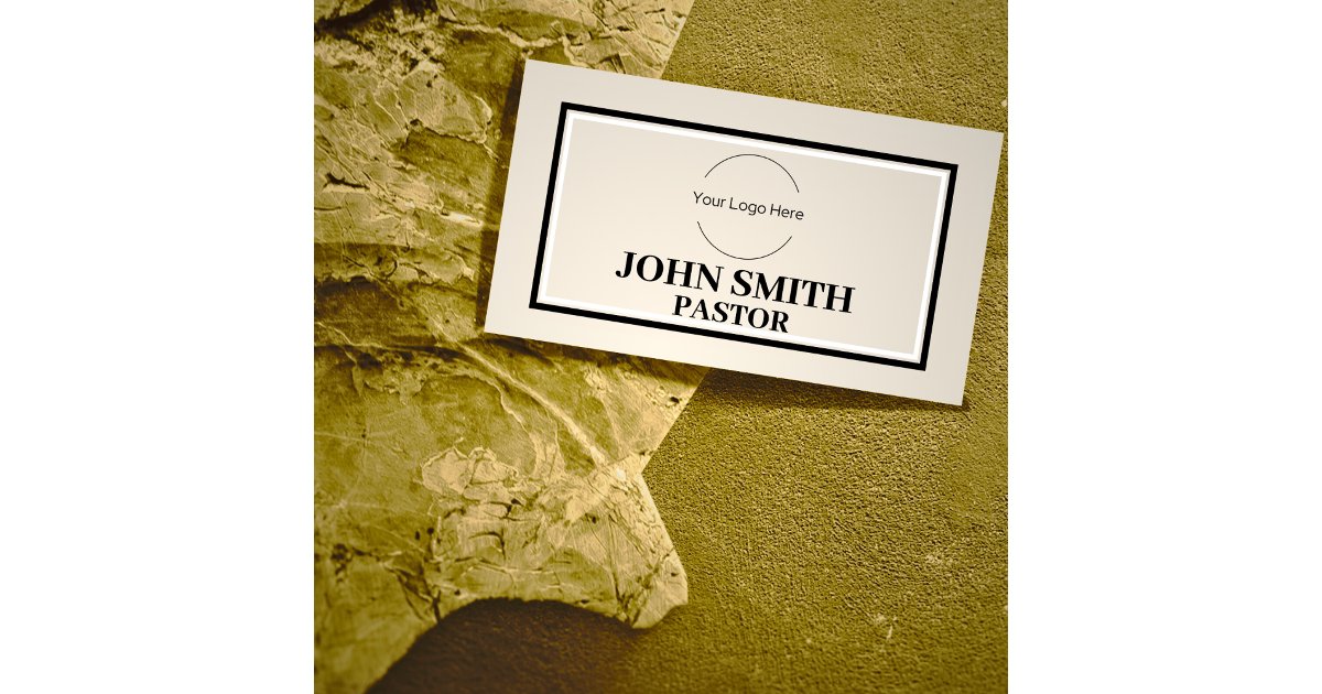 Custom logo modern minimalist Church Pastor Business Card | Zazzle