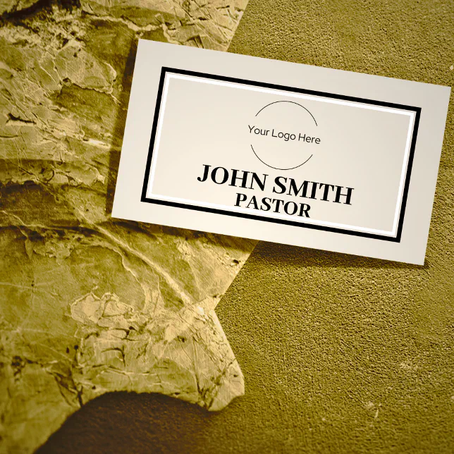 Custom logo modern minimalist Church Pastor Business Card | Zazzle