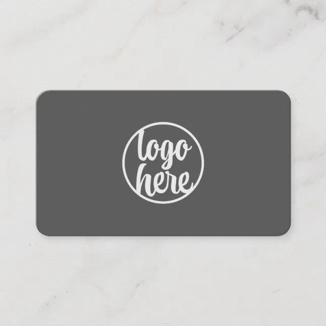 Custom Logo Modern Minimalist Matte Gray Business Card | Zazzle