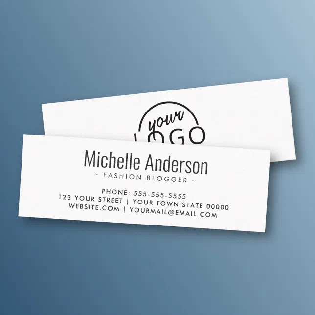 Custom logo modern minimalist mini business card | Zazzle