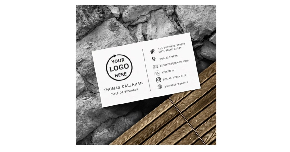 Custom logo modern minimalist social business card | Zazzle