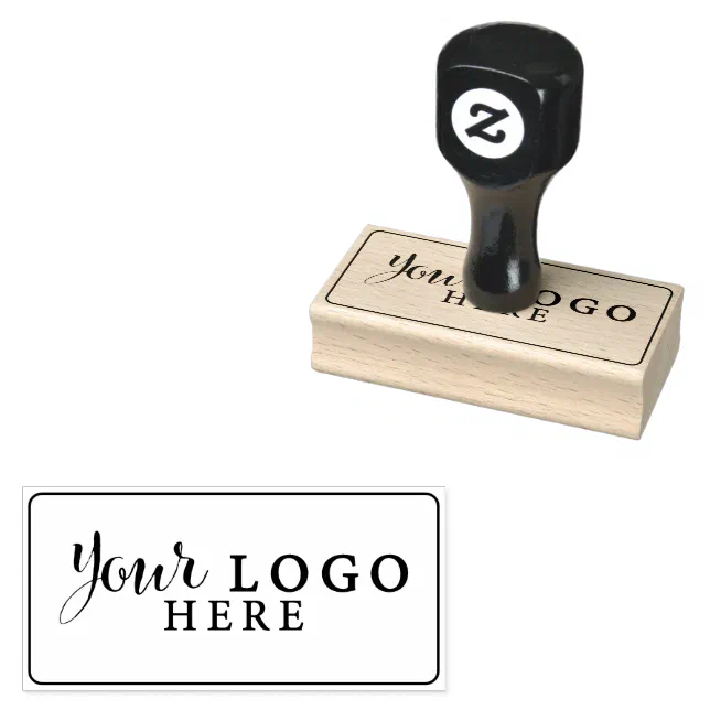 Custom Logo Modern Promotional Business Rubber Stamp | Zazzle